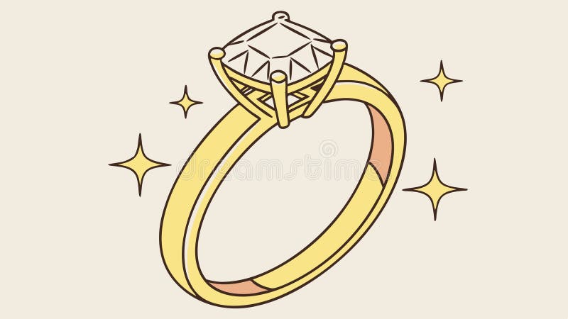 Elegant Diamond Engagement Ring, Symbol of Love and Commitment, Vector ...