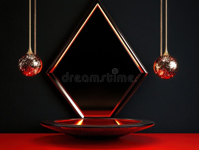 Elegant Diamond Frame and Hanging Orbs Create Luxurious Display Stock ...