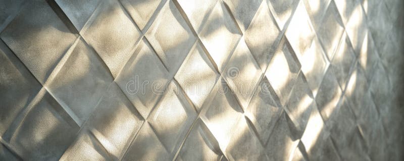 Elegant Diamond Lattice Pattern on Smooth Plaster Surface with Soft ...
