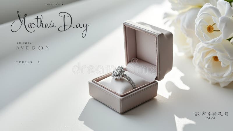 Diamond Engagement Ring Beige Box Flowers Stock Photos - Free & Royalty ...