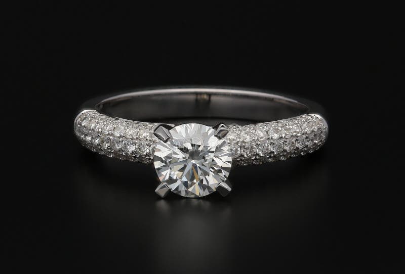 Diamond Ring on Black Background Stock Photo - Image of radiant ...