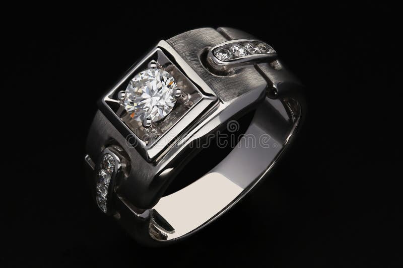Diamond Ring on Black Background Stock Image - Image of diamond, love ...