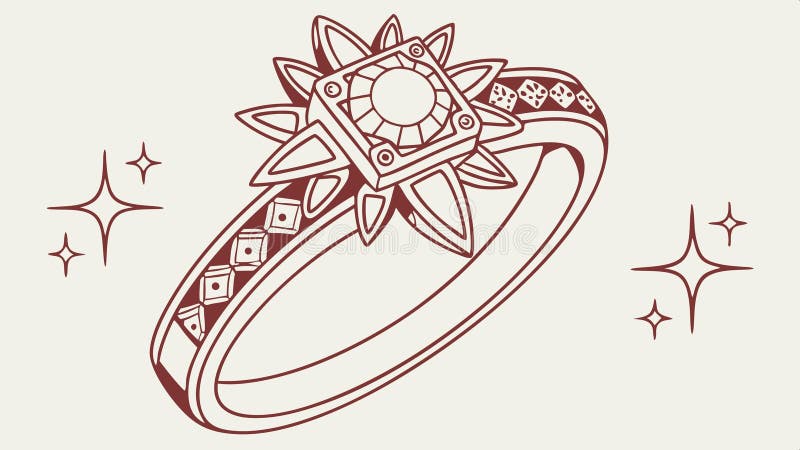 Elegant Diamond Ring Illustration, Symbolizing Love, Commitment, Luxury ...
