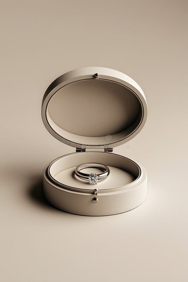 Elegant Diamond Ring in Round Box Timeless Symbol of Commitment in ...