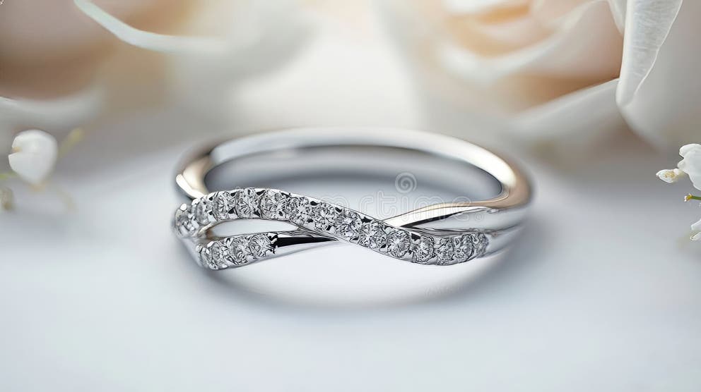 Elegant Diamond Ring on a Soft, Floral Background. a Symbol of Enduring ...
