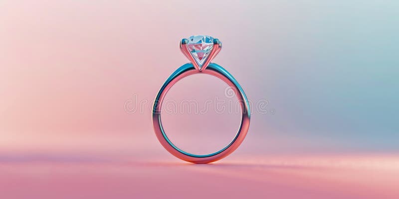 Elegant Diamond Ring Soft Pink Gradient Background Generative Ai Stock ...