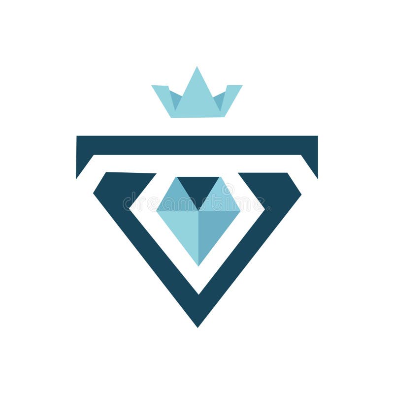 Elegant Diamond Vector Icon with Crown Stock Vector - Illustration of ...