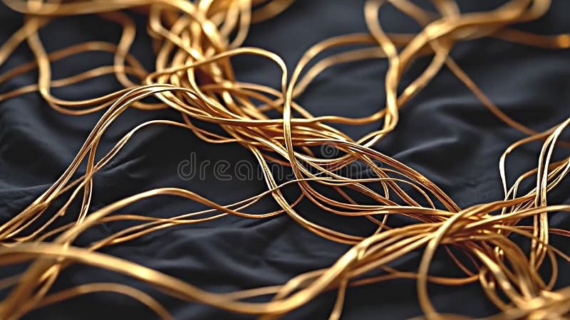 Elegant Digital Composition of Interwoven Gold Filaments Creating a ...
