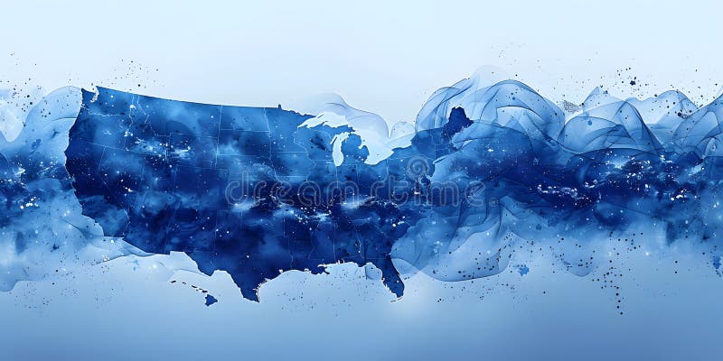 USA Digital Map - Minimalist Illustration for Navigation and ...