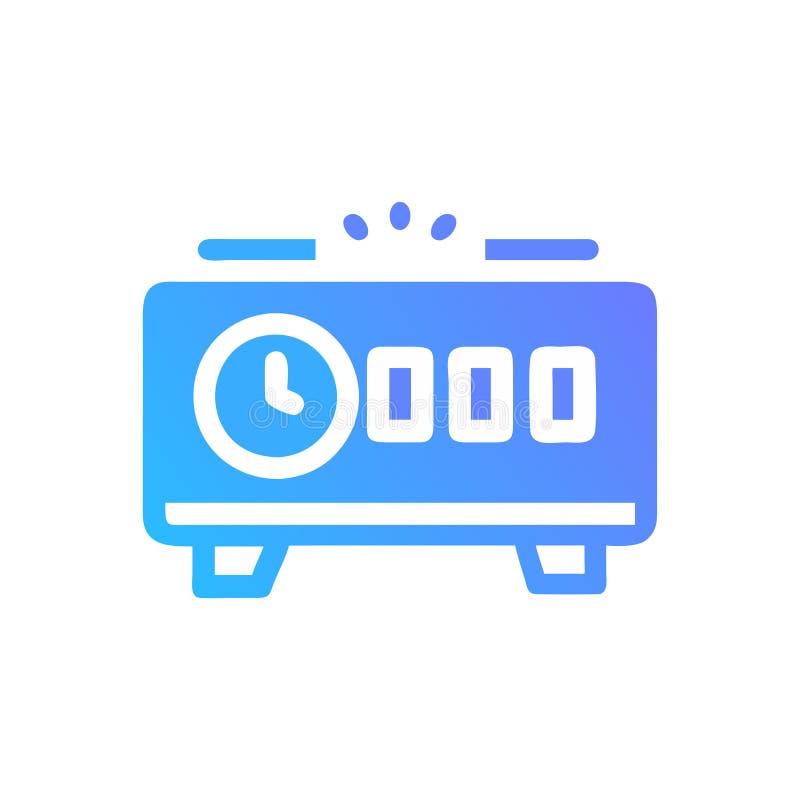Elegant Digital Projection Clock Design Icon Stock Vector ...