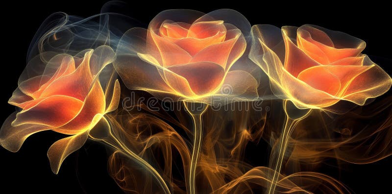 Elegant Digital Roses in Rich Colors, Highlighted by a Subtle ...