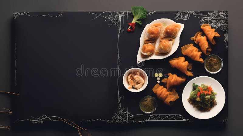 An Elegant Dim Sum Restaurant Menu Template Stock Illustration ...