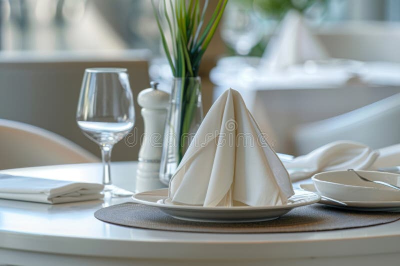 Elegant Dining Setup with Beautifully Folded Napkin at a Modern ...