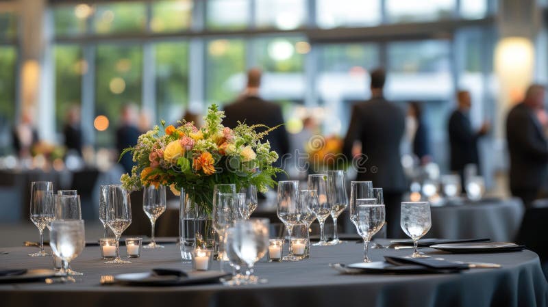 Elegant Dining Setup at Business Event Stock Photo - Image of settings ...