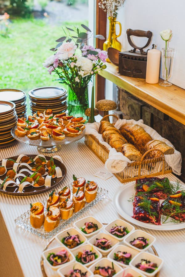 Elegant Dining Table with Appetizers Stock Photo - Image of arrangement ...