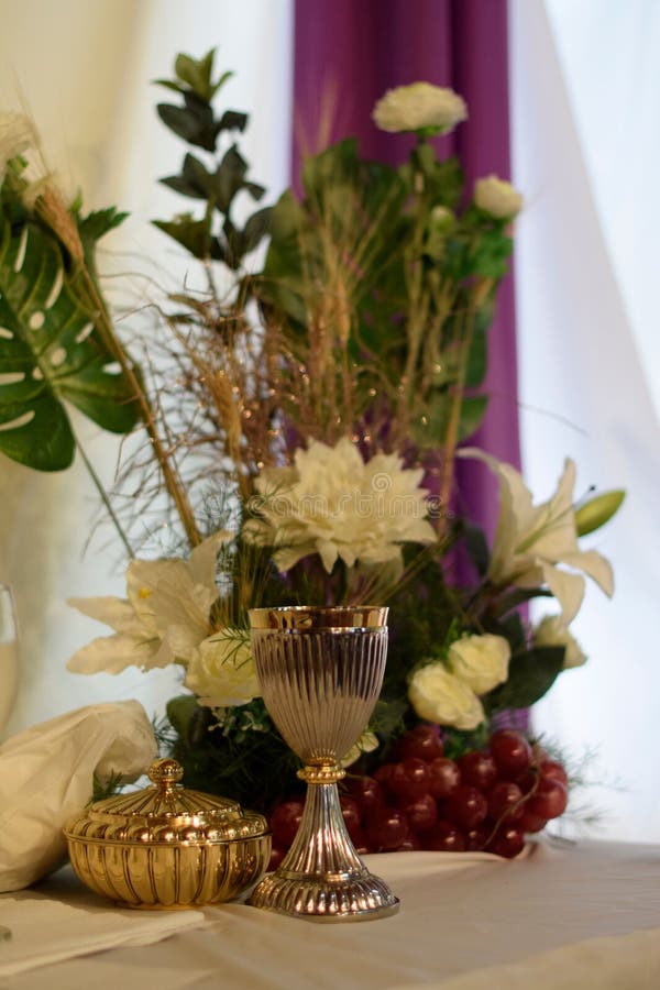 Elegant Dining Table Set with an Array of Colorful Fresh Flowers Stock ...
