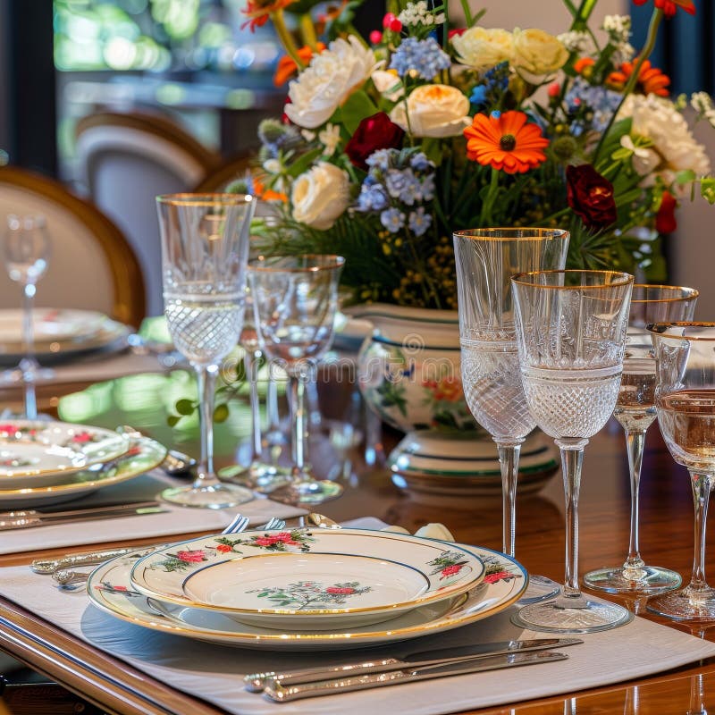 Romantic Evening. Elegant Dining Table Setting of Restaurant Stock ...