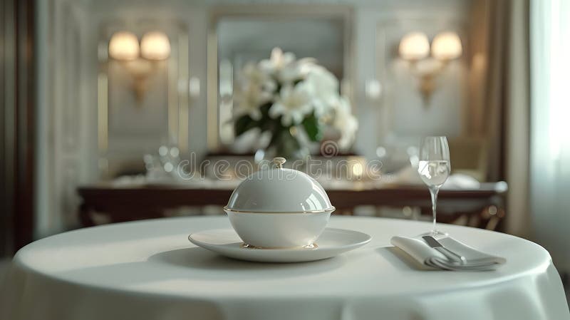 Elegant Dining Table Setting 3D Render Stock Illustration - Illustration of rendering, clean ...