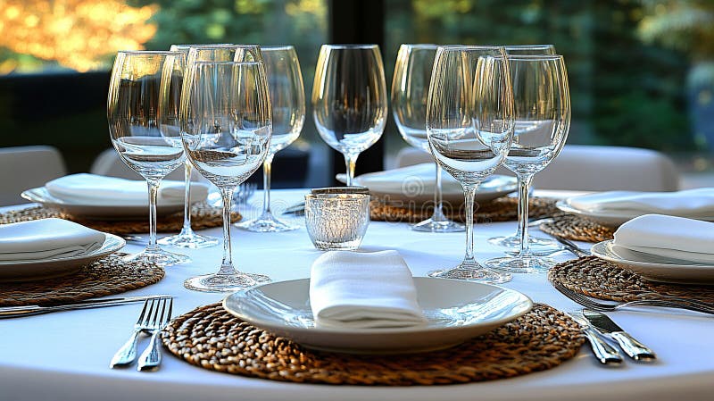 Elegant Dining Table Setting Stock Illustration - Illustration of ...