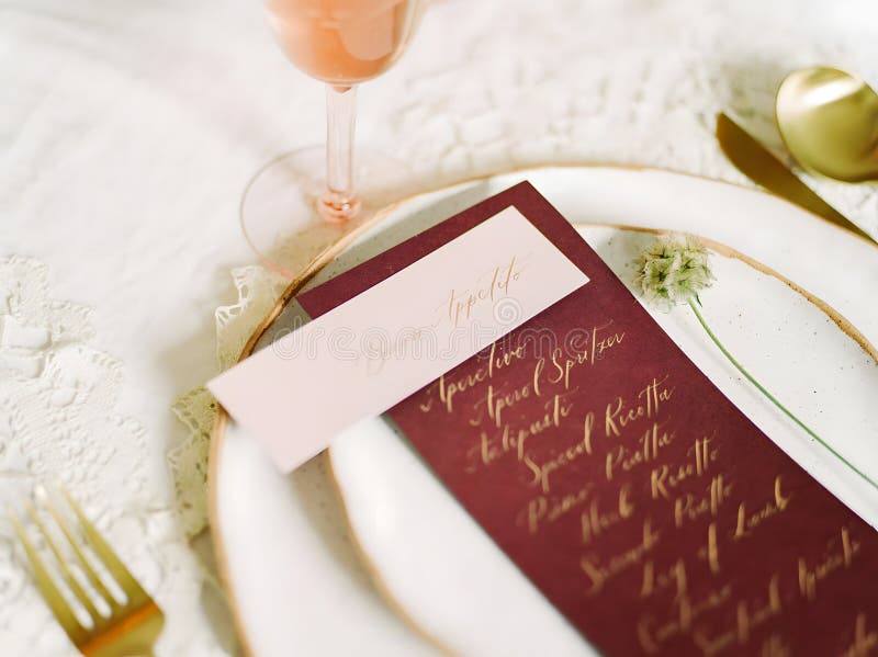 Elegant Dining Table Setting with a Sophisticated Menu Presentation ...