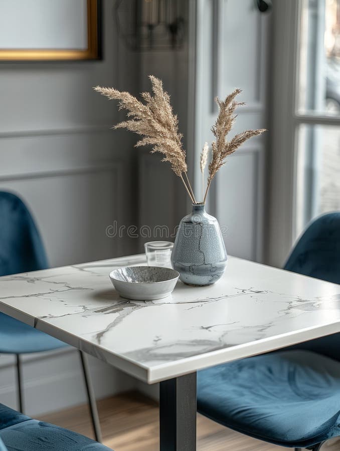 Elegant Dining Table Setup with Vase and Bowls Indoors Stock Photo ...