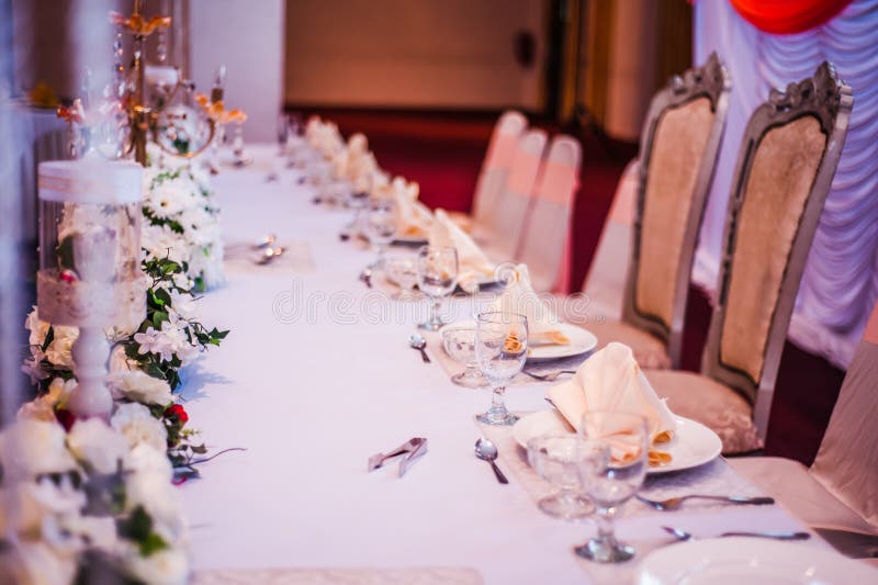 Royal dinner table stock photo. Image of details, dishes - 35772180