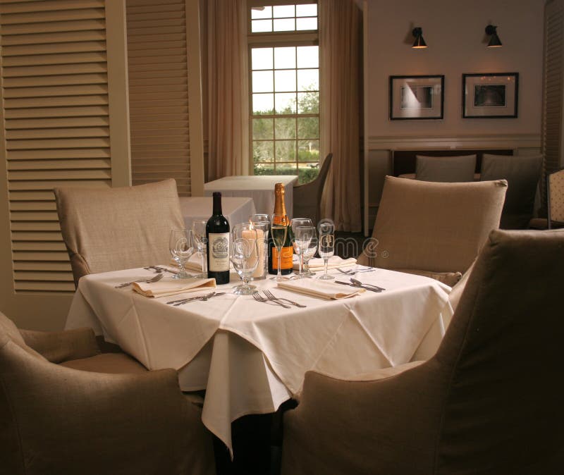 Elegant Dinner Setting stock photo. Image of plate, champagne - 553342