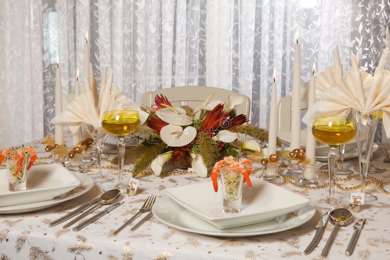 Elegant dinner table 1 stock image. Image of candles - 10896287