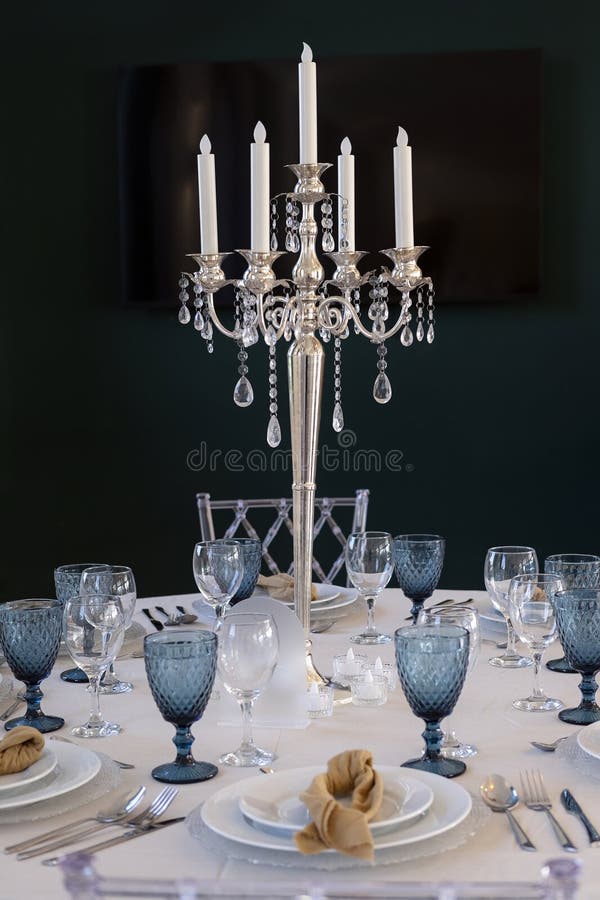 Dinner Table Set for an Upscale Dining Experience or a Special Occasion ...
