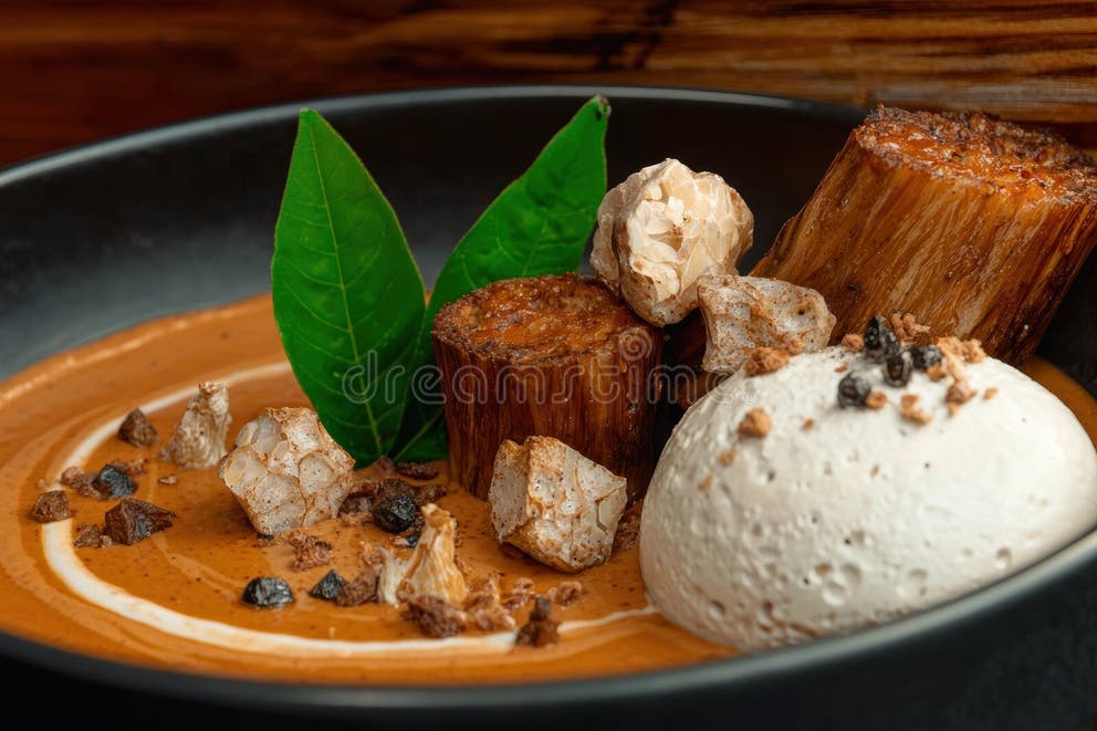 Elegant Dish Featuring Unique Ingredients and Textures. Stock ...