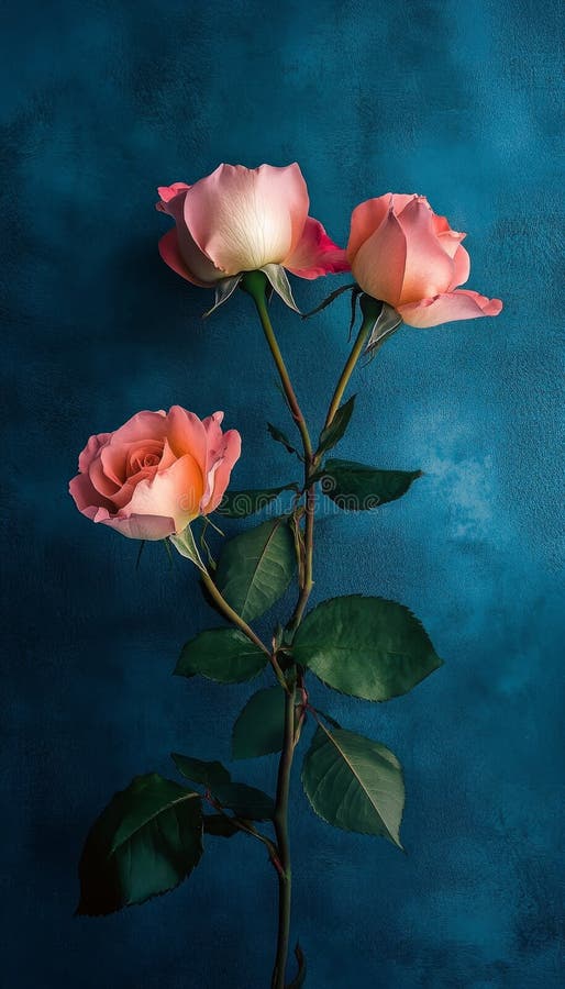Elegant Display of Authentic Rose Photographs Framed by Bold Electric ...