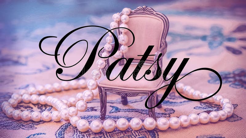 Elegant Display Featuring the Name Patsy with Vintage Miniature Chair ...