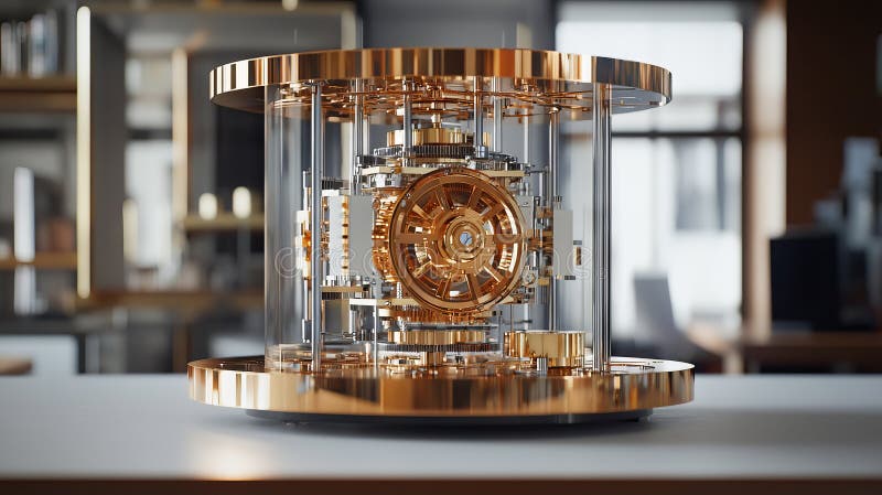 Elegant Display of a Golden Mechanical Timepiece. Concept of Precision ...