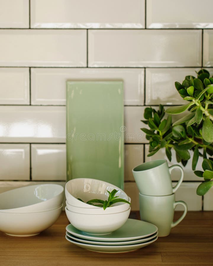 Elegant Display Set Utensils on the Table Stock Image - Image of wooden ...