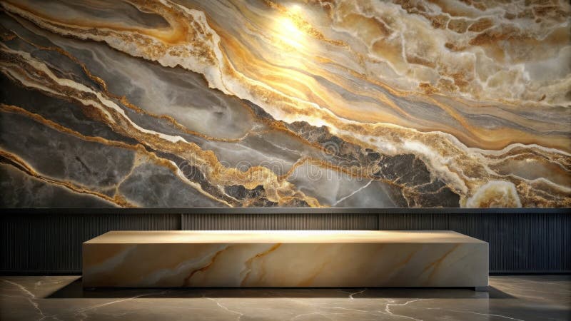 Elegant Display Showcasing a Low, Rectangular Stone Platform Against a ...