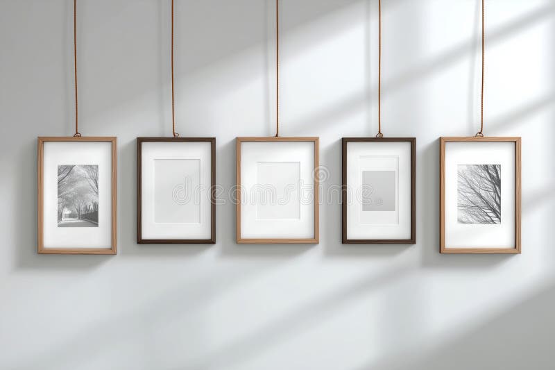 Elegant Display of Simple Vertical Picture Frames in Modern Interior ...