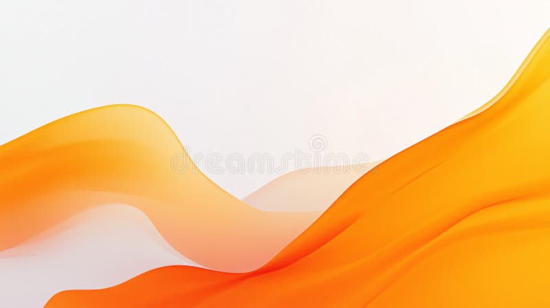 Soft Orange Waves Undulating Against a Light Background Create a Peaceful, Abstract Composition ...