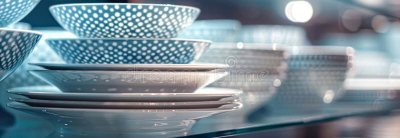 Elegant Display of Stacked Ceramic Bowls Showcasing Modern Tableware ...