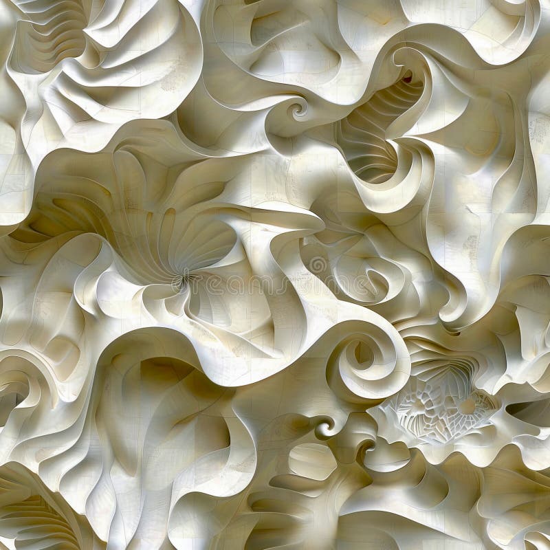Intricate Wall Art Depicting Swirling Textures and Patterns in Soft ...