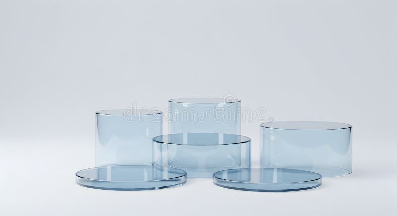 Elegant Display of Translucent Cylinder Podiums on a Soft Gradient ...