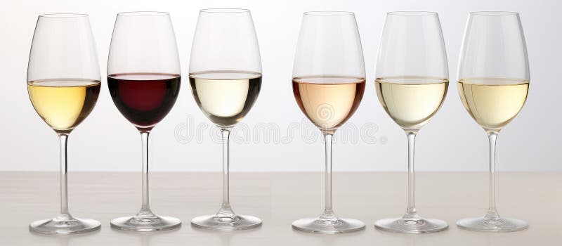 Elegant Lineup Various Types Wine Glasses Stock Photos - Free & Royalty ...
