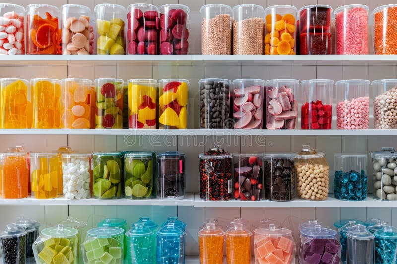 Elegant Display of Various Plastic Packaging Products, Including Clear ...