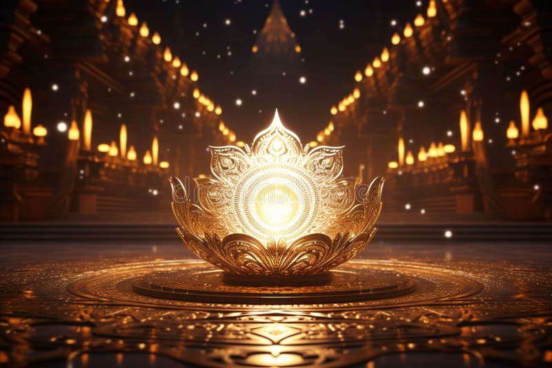 Elegant Diwali Backdrop with Intricate Patterns Stock Illustration ...