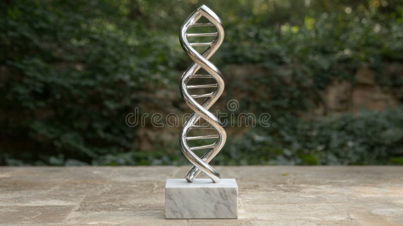 Elegant DNA Sculpture on Marble Base Stock Illustration - Illustration ...