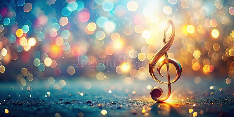 Elegant Double Exposure Treble Clef Music Note Background for Text ...