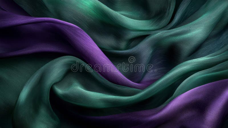 Elegant Draped Fabric in Purple and Teal Hues Stock Illustration ...