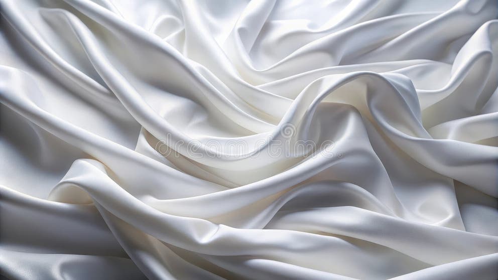 Elegant Draped White Fabric, Luxurious Soft Texture and Smooth Surface ...