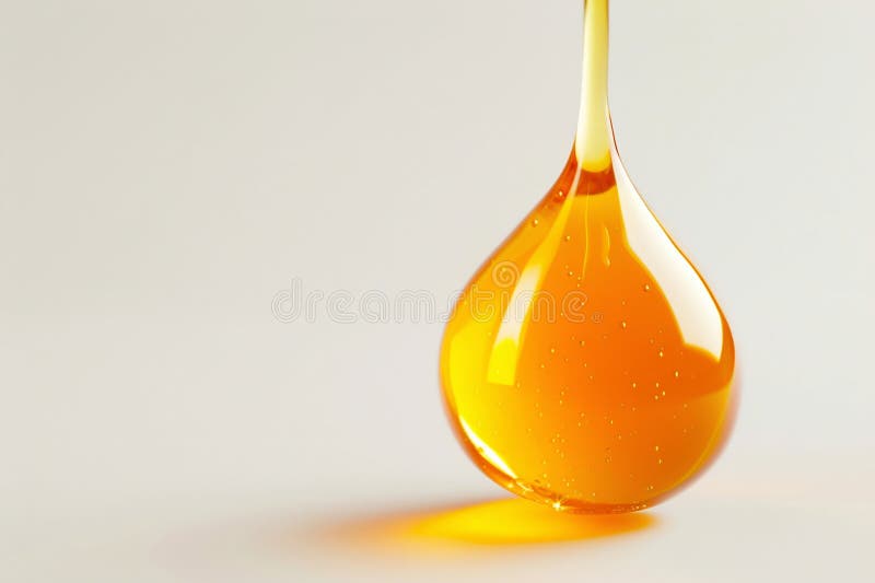 Elegant Drop of Golden Liquid on a Light Background. Generative Ai ...