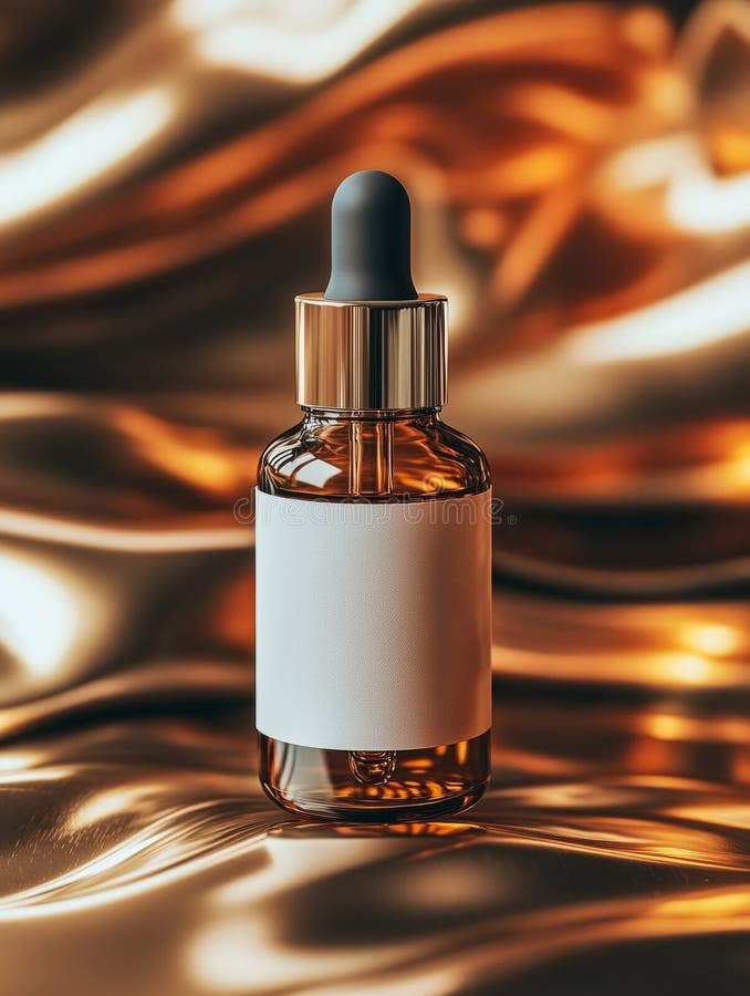 Elegant Dropper Bottle Gold Reflective Surface Stock Photos - Free ...