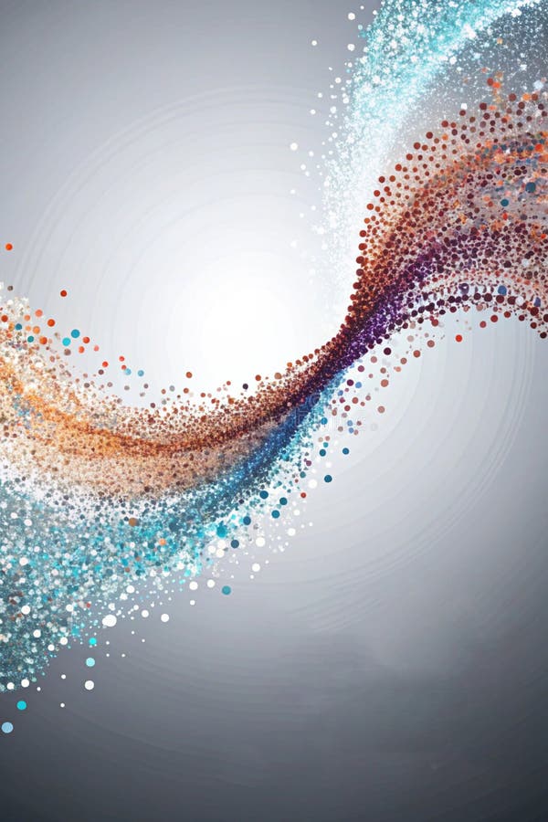 Wave of Small Particles Flowing in Modern Abstract Design Stock ...